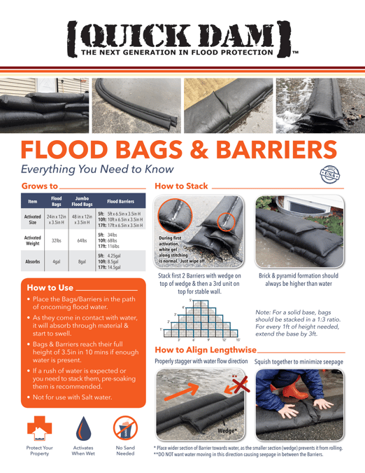 Quick Dam Flood Bags & Barriers