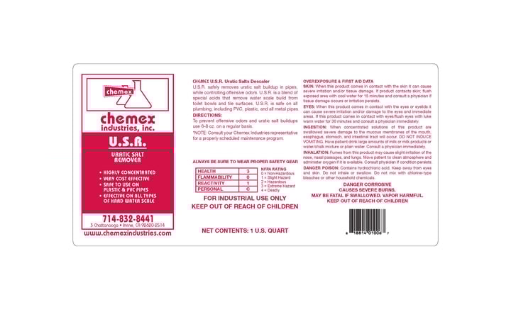 Uratic Salts really mess up urinal lines... - Try Uratic Salts Remover